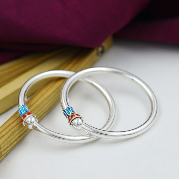 Buy ACPL 925 Hallmarked Pure Silver Kids Bangle 14824-26 Online ...
