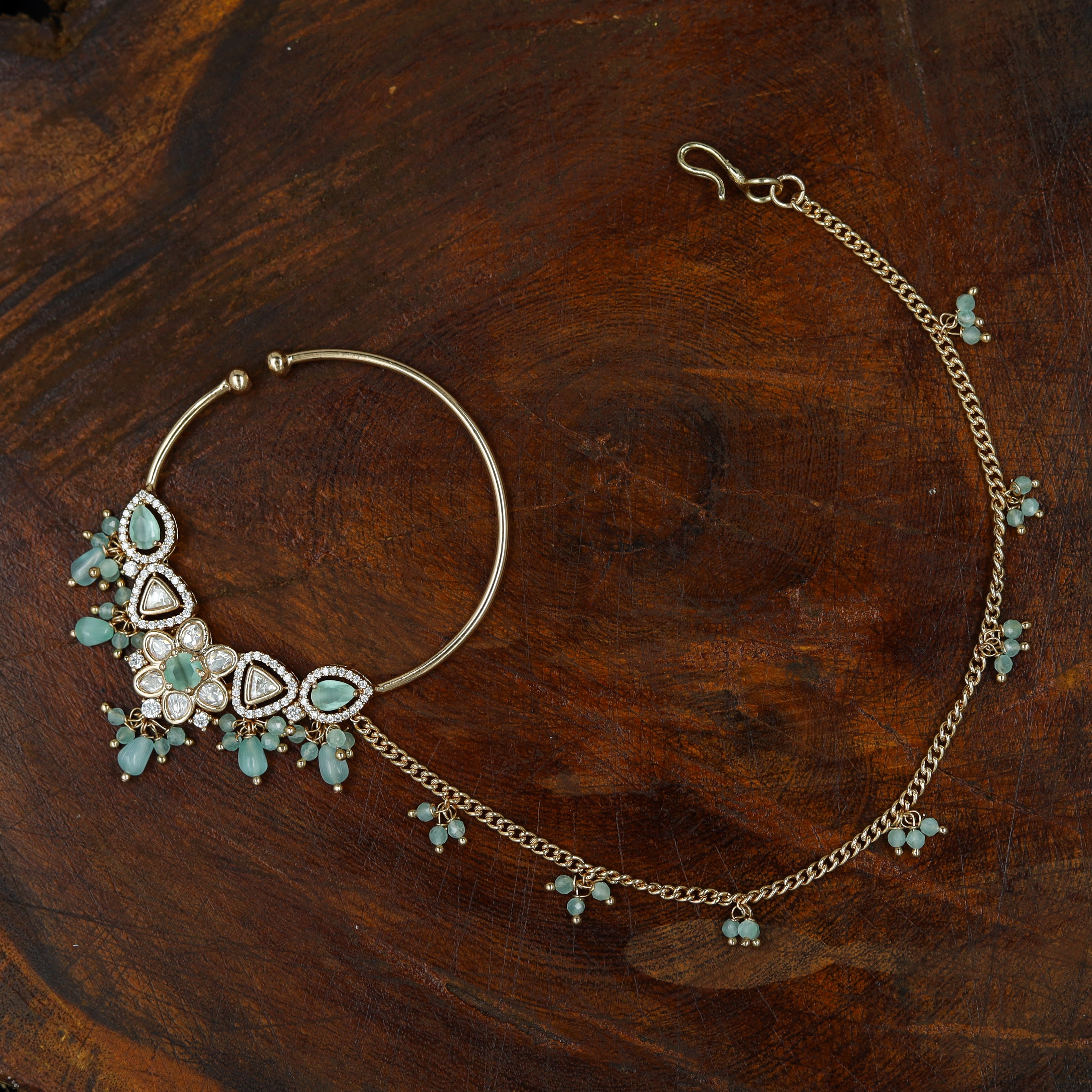 Buy Mint Green Nath 19506 6689 Online 6844964864053 Dazzles Jewellery