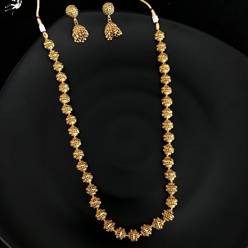 Buy Gold Beads Mala Necklace Online | Dazzles Jewellery